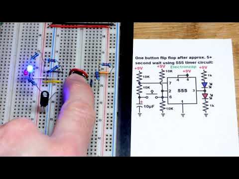 One push button switch flip flop toggle using 555 timer learning electronics circuit by ...