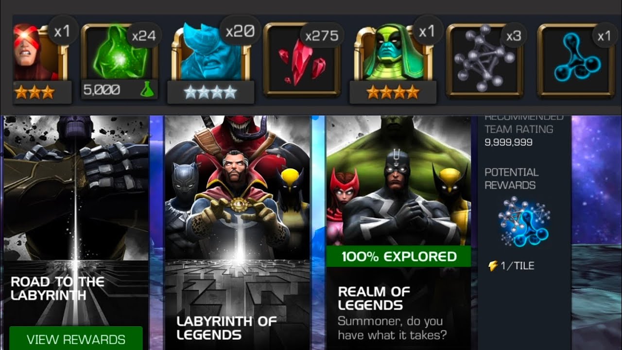 mcoc Realm Of Legends | Domino R1 7* full completion| Marvel Contest Of ...