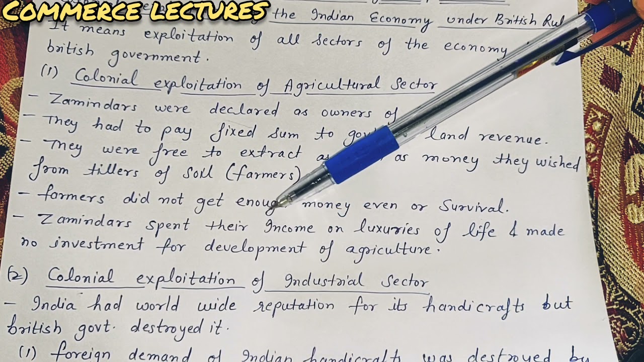 colonial exploitation of indian economy under British rule || class 12 ...
