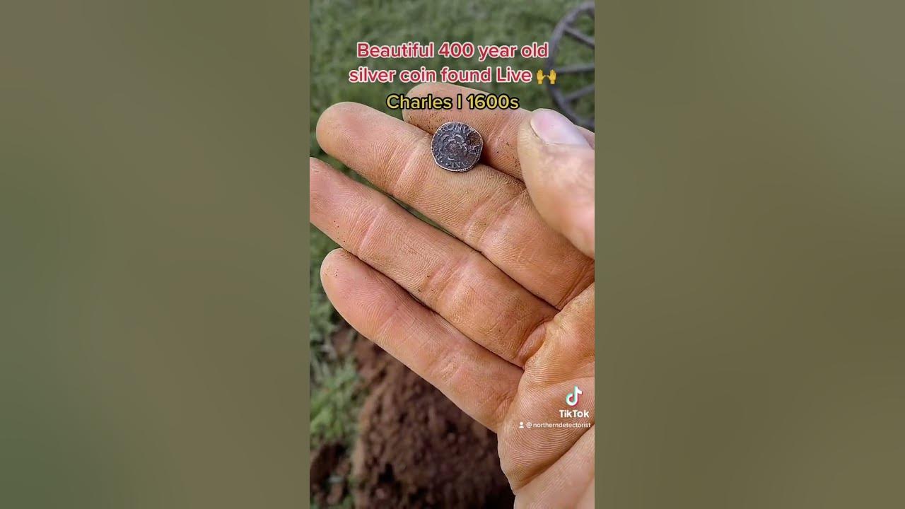 400 year old silver coin found Metal Detecting #metaldetecting #treasure #ftpシ - YouTube