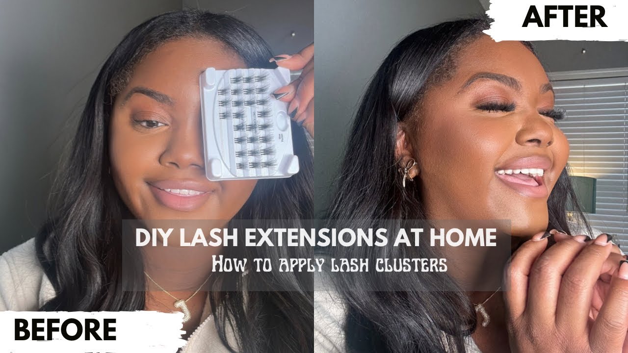 DIY Lash Extensions at Home| Hair Store Clusters| Easy Beginner ...
