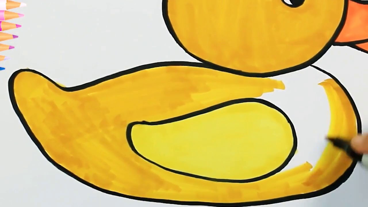 How to draw Yellow Duck - Ambulance Drawing and Painting How to color ...