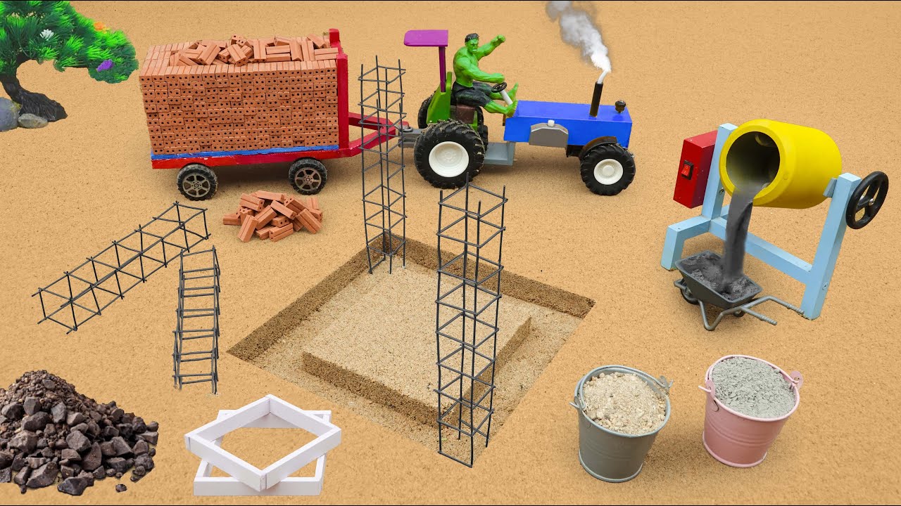 Diy Tractor making Science Project Concrete Mixture Machine | House ...