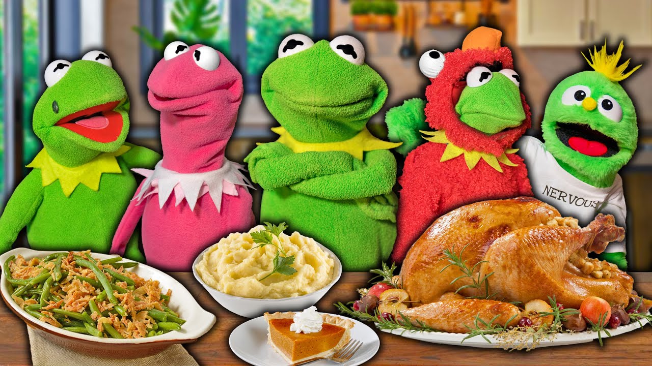 Thanksgiving Dinner Cook Off with the Kermit Family! (Kermit Tradition ...