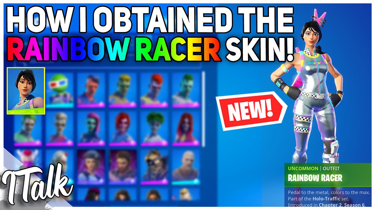 How I OBTAINED the EXCLUSIVE Rainbow Racer Skin! (Fortnite Battle ...