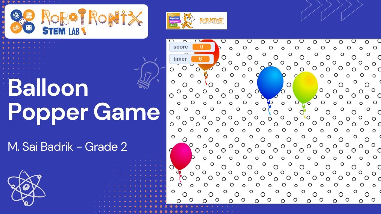 How to Make Balloon Popper Game using MIT Scratch? Explained by M. Sai ...