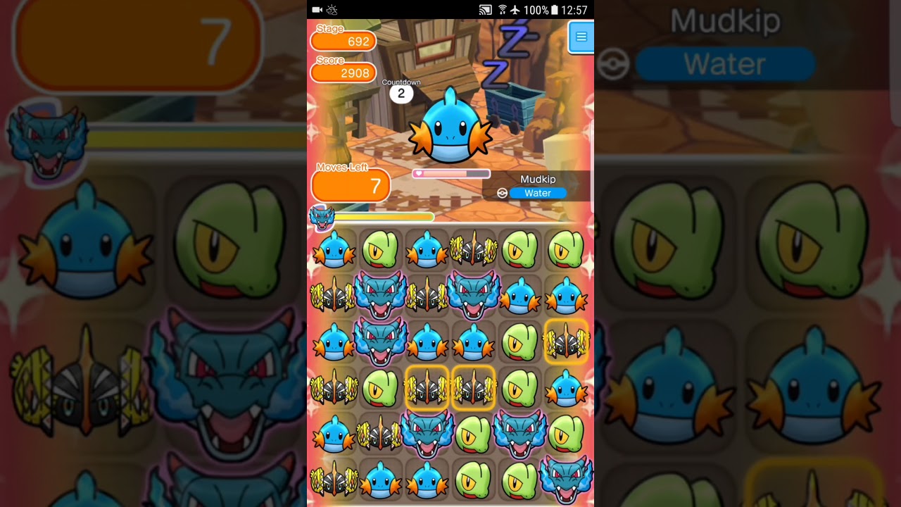 Pokemon Shuffle Mobile Main Stage 692 Mudkip S Rank ITEMLESS『ポケとる スマホ版 ...
