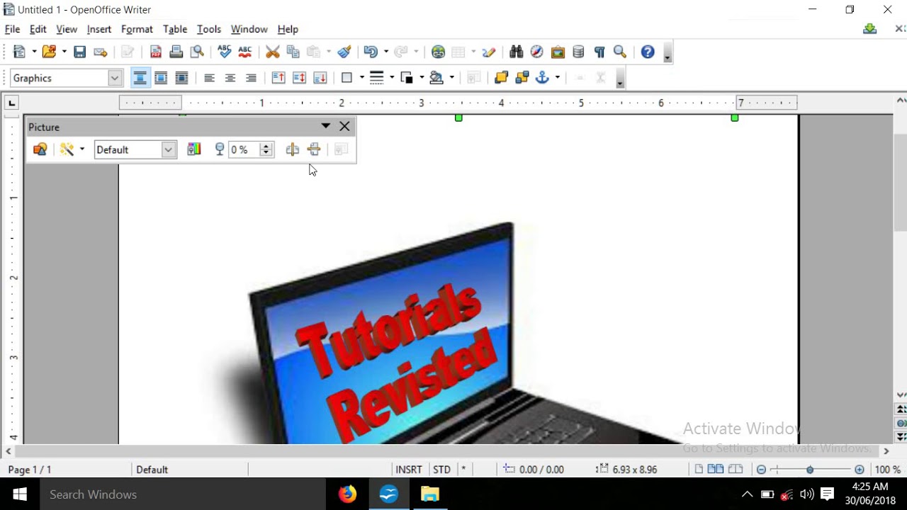 Open Office Writer Insert Piecture or File - YouTube