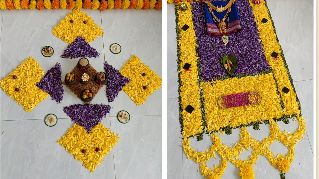 Makar sankranti decoration ideas for home 🪁 | Haldi kunku decoration ...