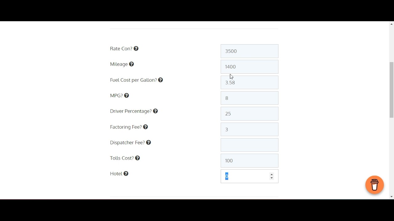Truck Load Profit Calculator | Free Tool ALL Truck and Cargo Van ...
