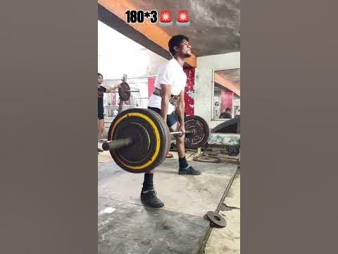 deadlift 180kg 3 rep body weight 57 kg next pr 200 kg #deadlifting #powerliftingmotivation # ...