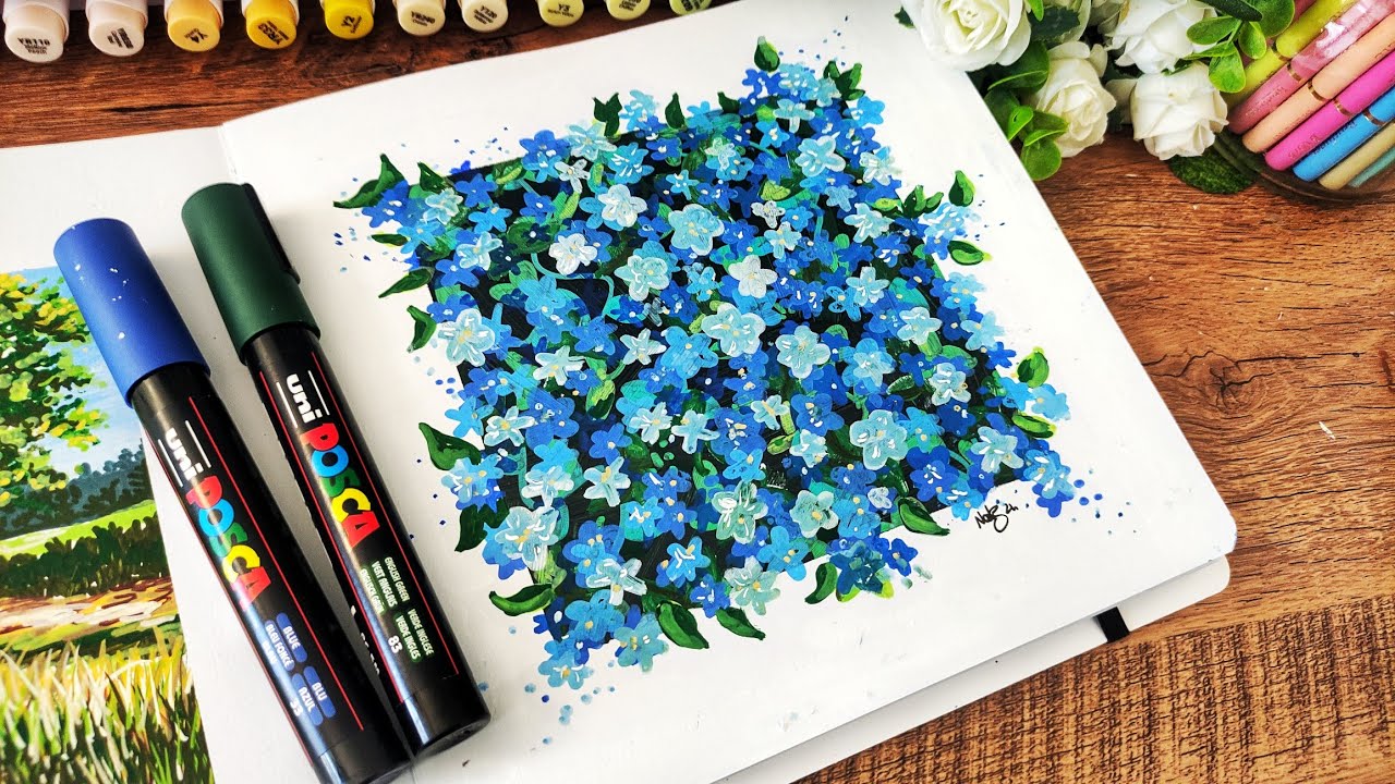 Cozy Art #26 | Acrylic Markers Flowers | Easy tutorial - YouTube