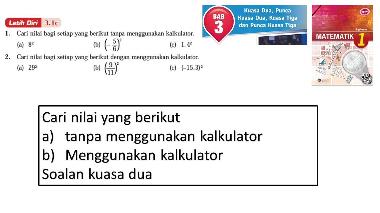 Matematik Tingkatan 1 Bab 3 Kuasa dua, punca kuasa dua, kuasa tiga ...