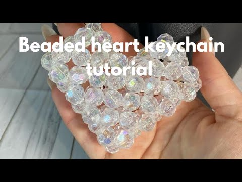 how to make beaded heart keychain @Sairanum #diy #handmade - YouTube