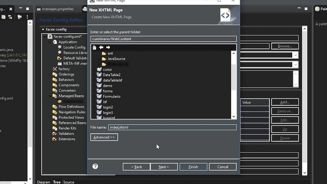 Primer ejercicio practico de java server faces con eclipse - YouTube