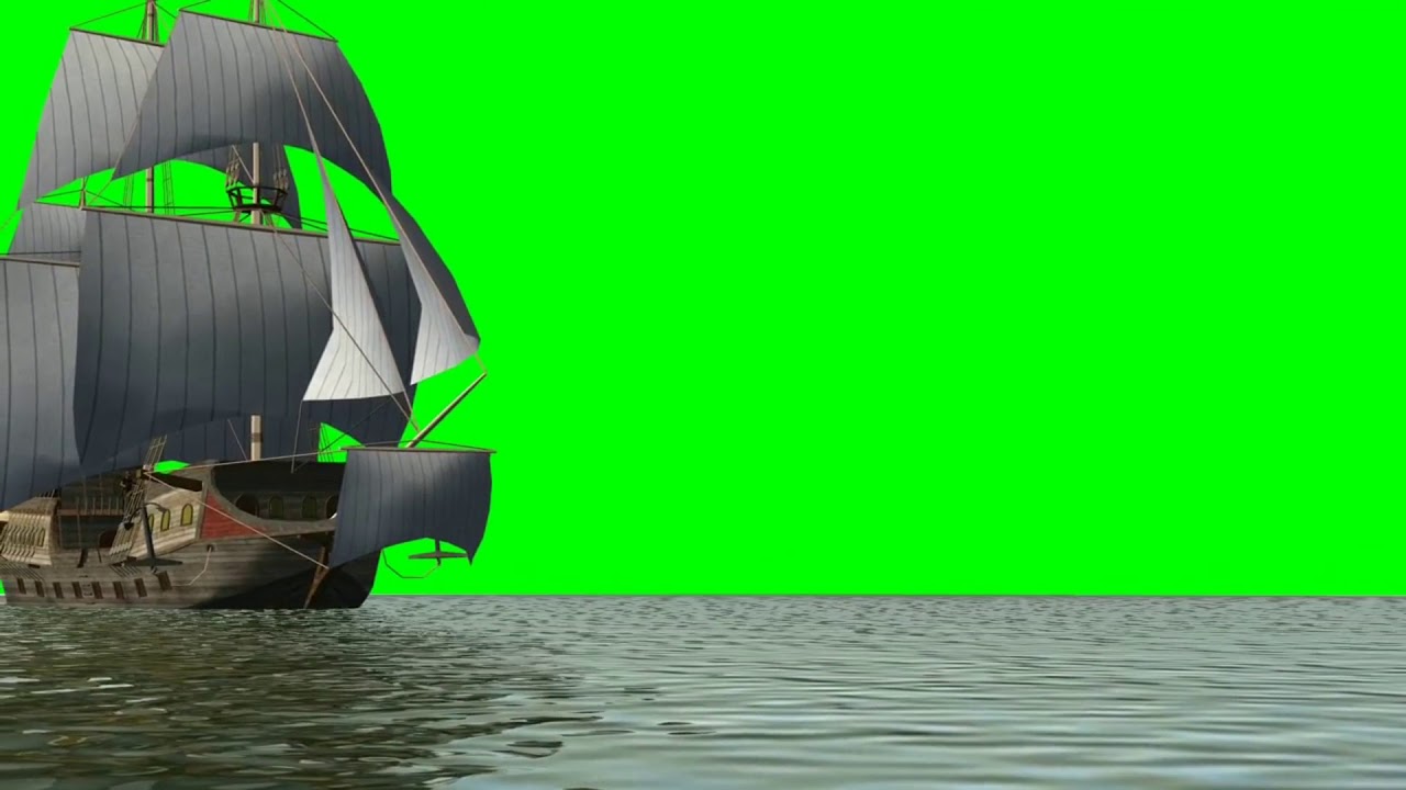 3d ship sailing veiws green screen effect for chromakey - YouTube
