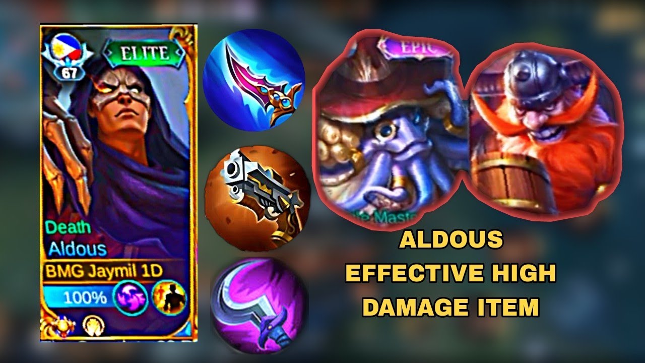 ALDOUS EFFECTIVE HIGH DAMAGE ITEM🔥| ALDOUS BEST BUILD 2023🔥 - YouTube
