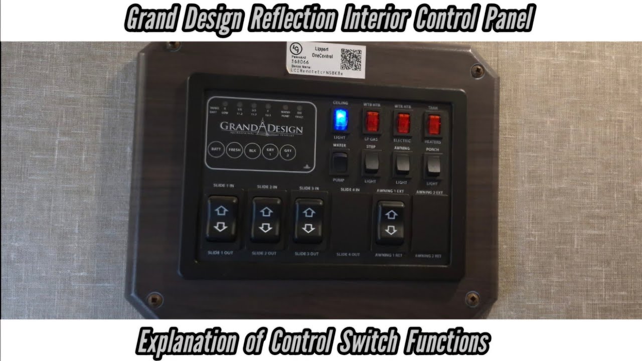Grand Design Reflection Interior Control Panel. Explanation of Control ...