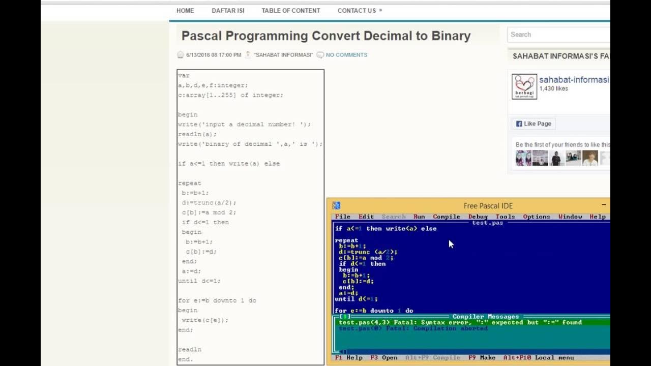 Pascal Programming Convert Decimal to Binary - YouTube
