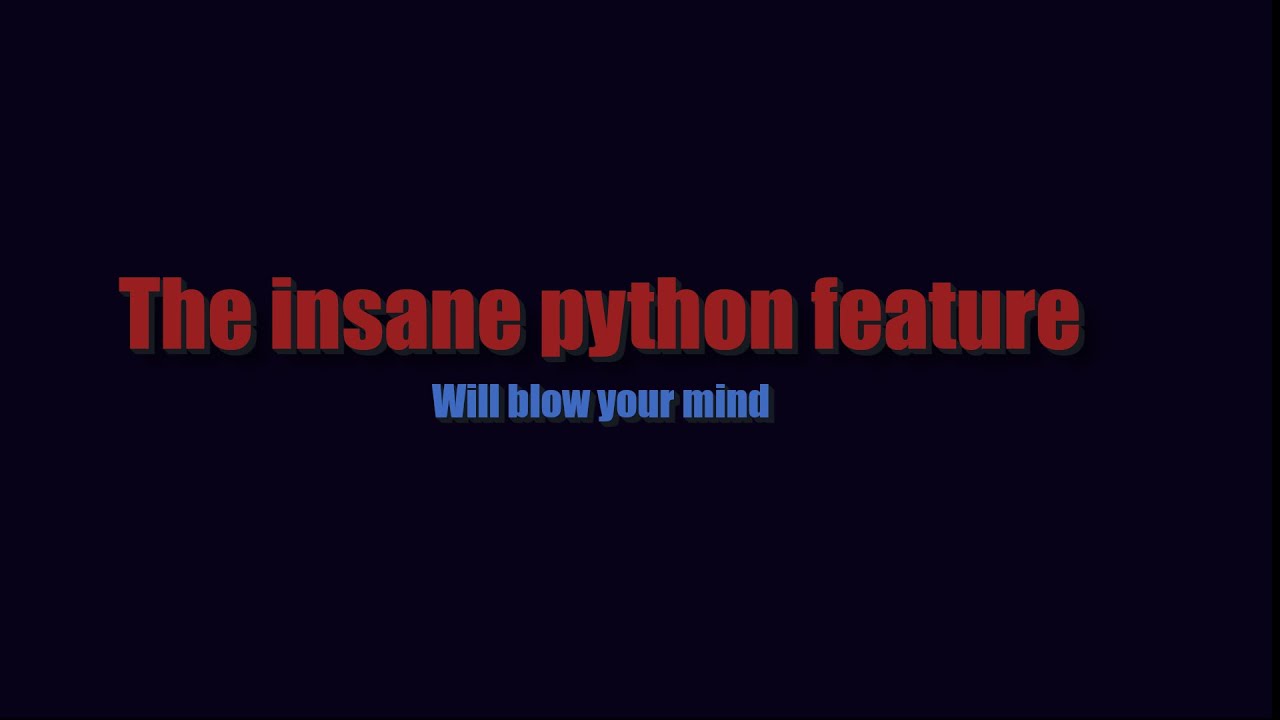 Python feature it is insane - YouTube