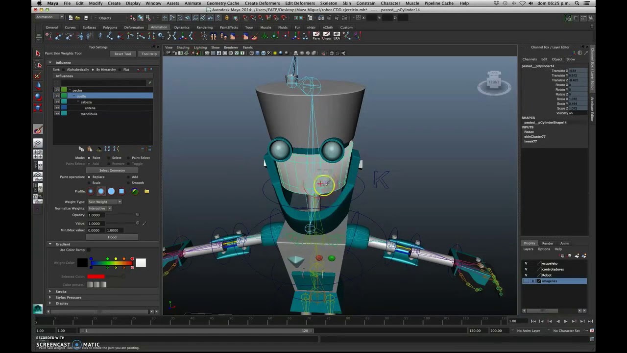 Tutorial Maya 2014 Bind Skin - YouTube