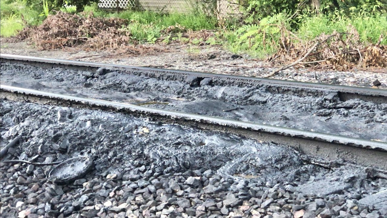 Environmental Disaster Near The Railroad Diamonds! Oil Spill Muck Mess ...