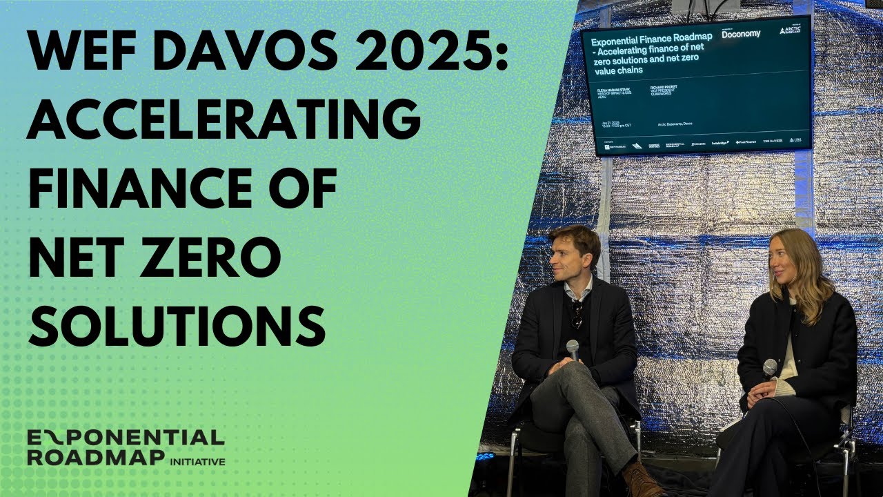 WEF Davos: Exponential Finance Roadmap - Accelerating finance of net-zero solutions and value ...