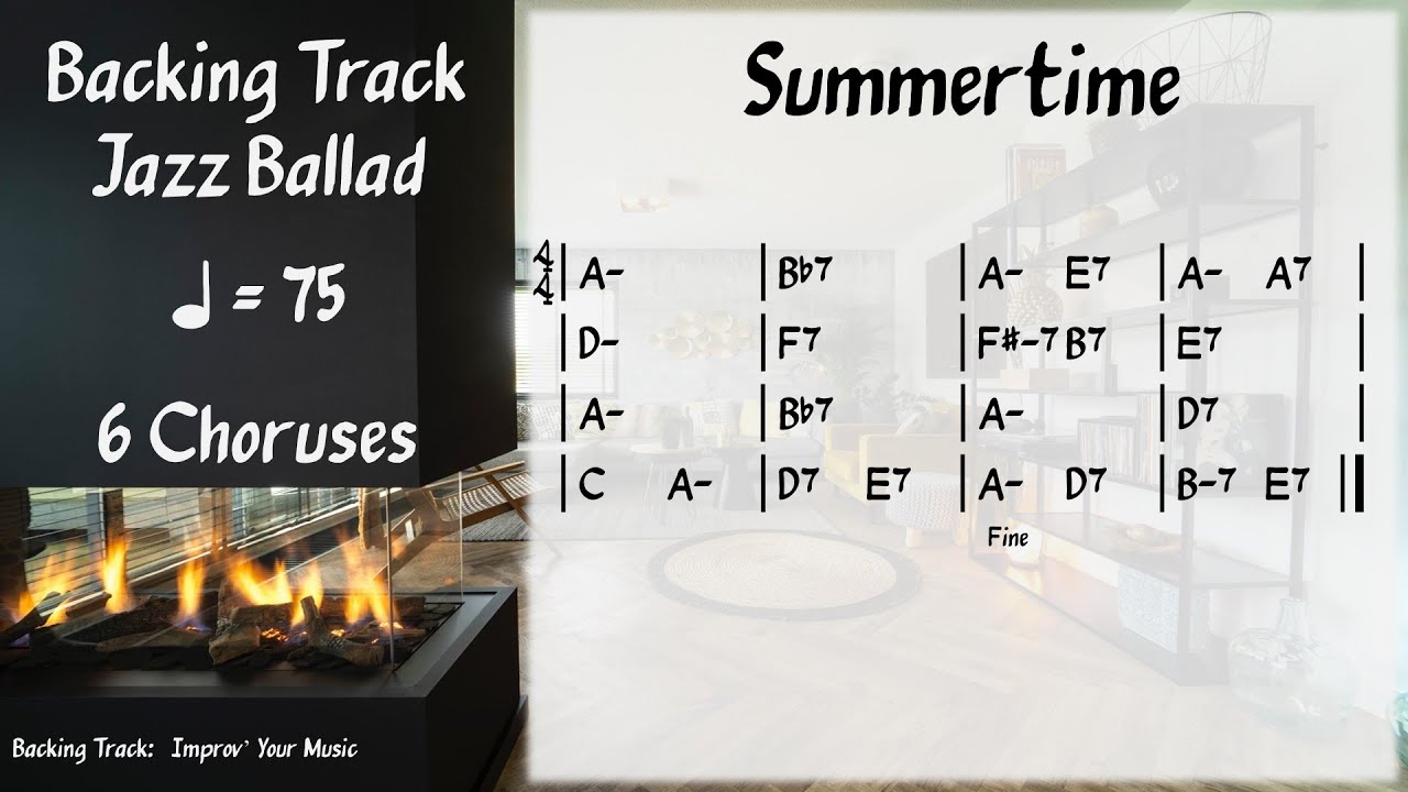 Summertime (75 BPM) - Backing Track - YouTube