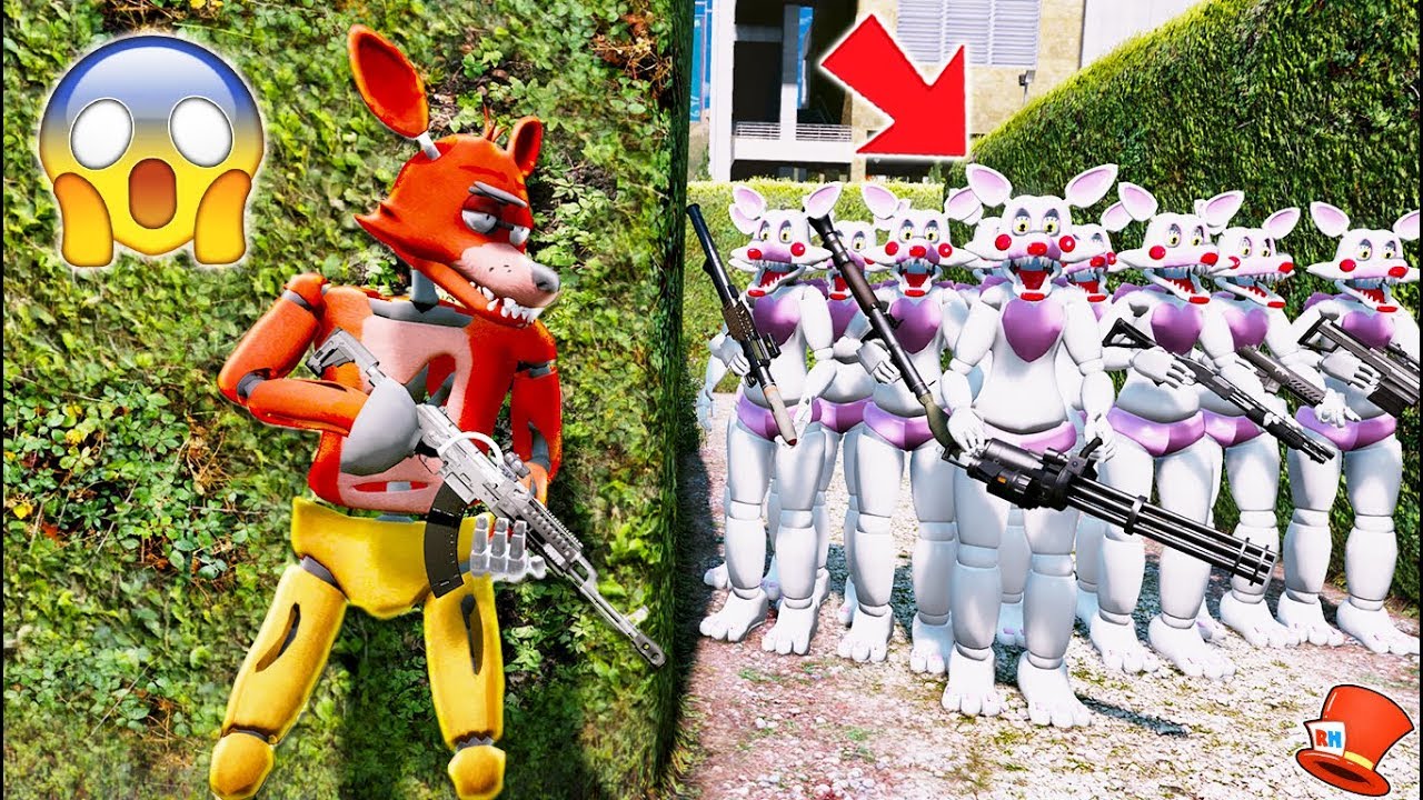 CAN FOXY HIDE FROM ALL THE EVIL HORROR MANGLES? (GTA 5 Mods FNAF ...