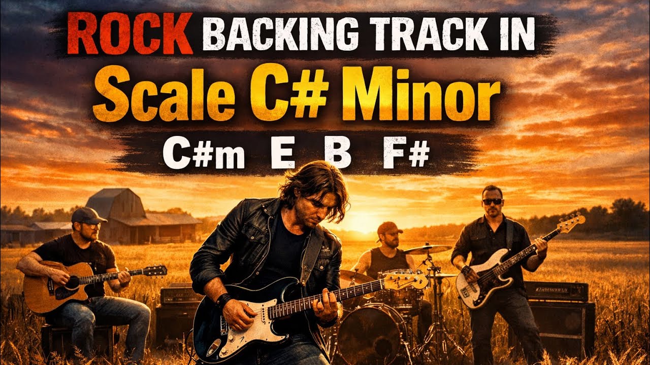 Rock Backing Track in C# Minor | C#m E B F# | 80 BPM | Guitar Backing ...