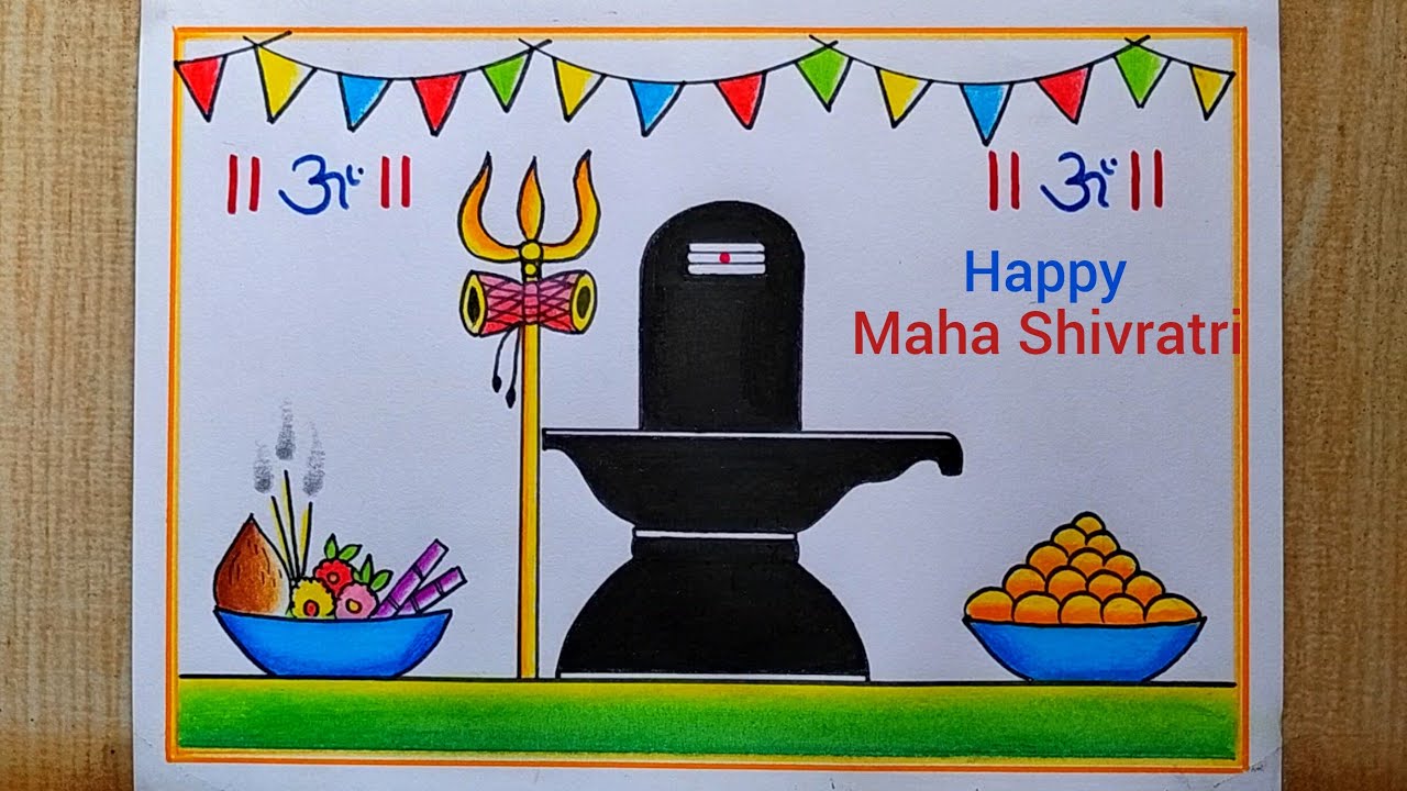 Shivling drawing easy| How to draw Shivling step by step| Shivratri ...