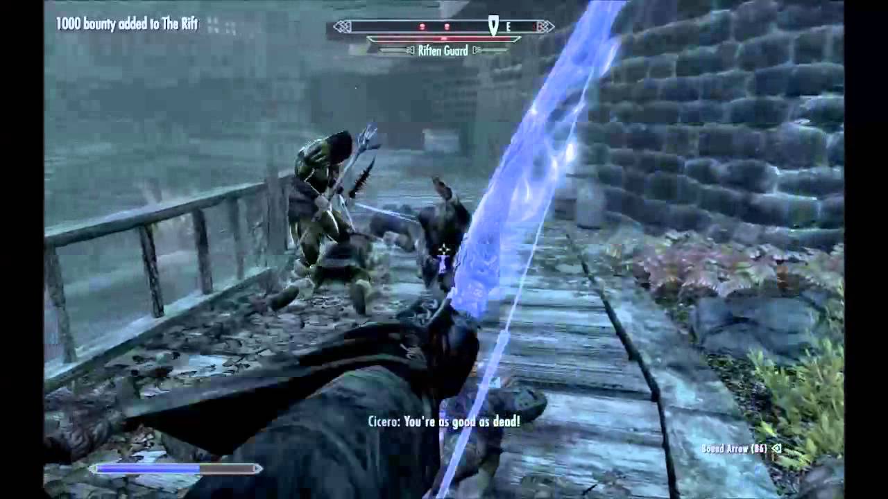 Skyrim, Riften guards annihilation - conjuration archery build - YouTube
