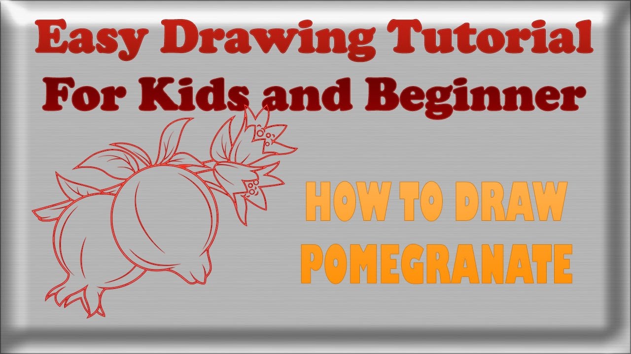 Step By Step Tutorial How To Drawing Pomegranate Easy - YouTube