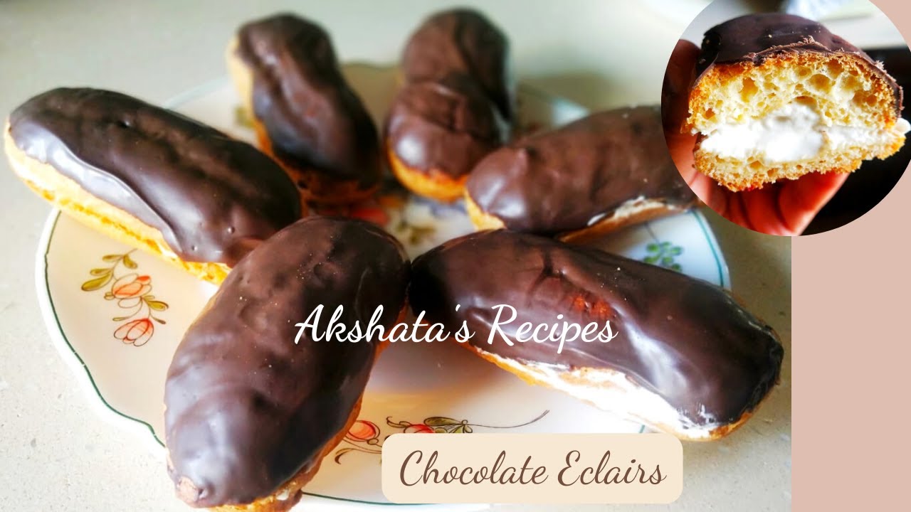Chocolate Éclair Recipe|Choux Pastry recipe,cream filling as well as ...