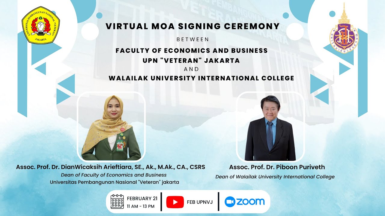 Virtual MoA Signing Ceremony FEB UPNVJ and WUIC - YouTube