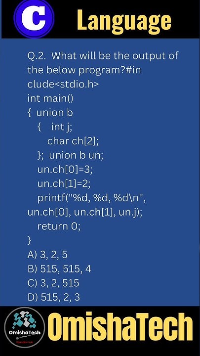 Union programming Mcqs in C Programming #shorts #viral #cprogramming #union #structureinc - YouTube