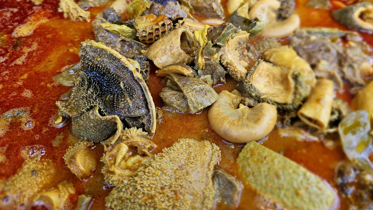 Beef internal organs sour soup recipe Cambodian Street Food - YouTube