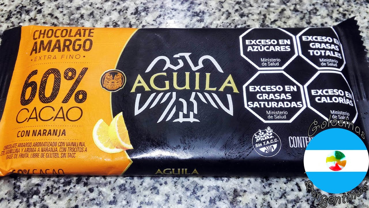 Águila Chocolate 60% Cacao con Naranja - Chocolate Amargo Extra Fino ...