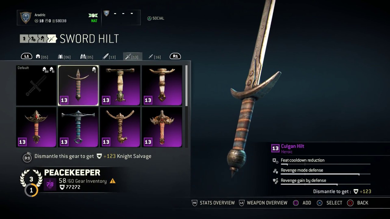 For Honor - Peacekeeper Heroic Weapon Set - Culgan - Blade, Hilt, and ...
