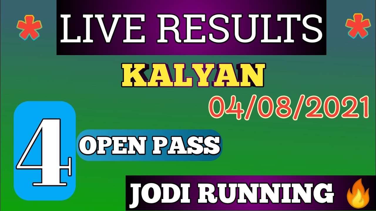04/10/2021 KALYAN SINGLE OPEN TODAY |KALYAN OPEN TODAY | KALYAN JODI ...