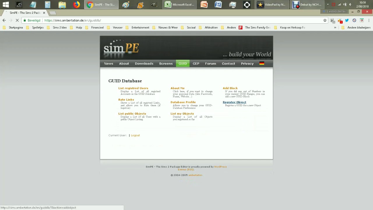 Register GUID on SimPE website - YouTube