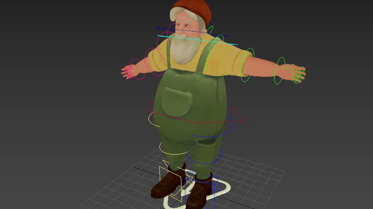 3ds max character rigging test - YouTube