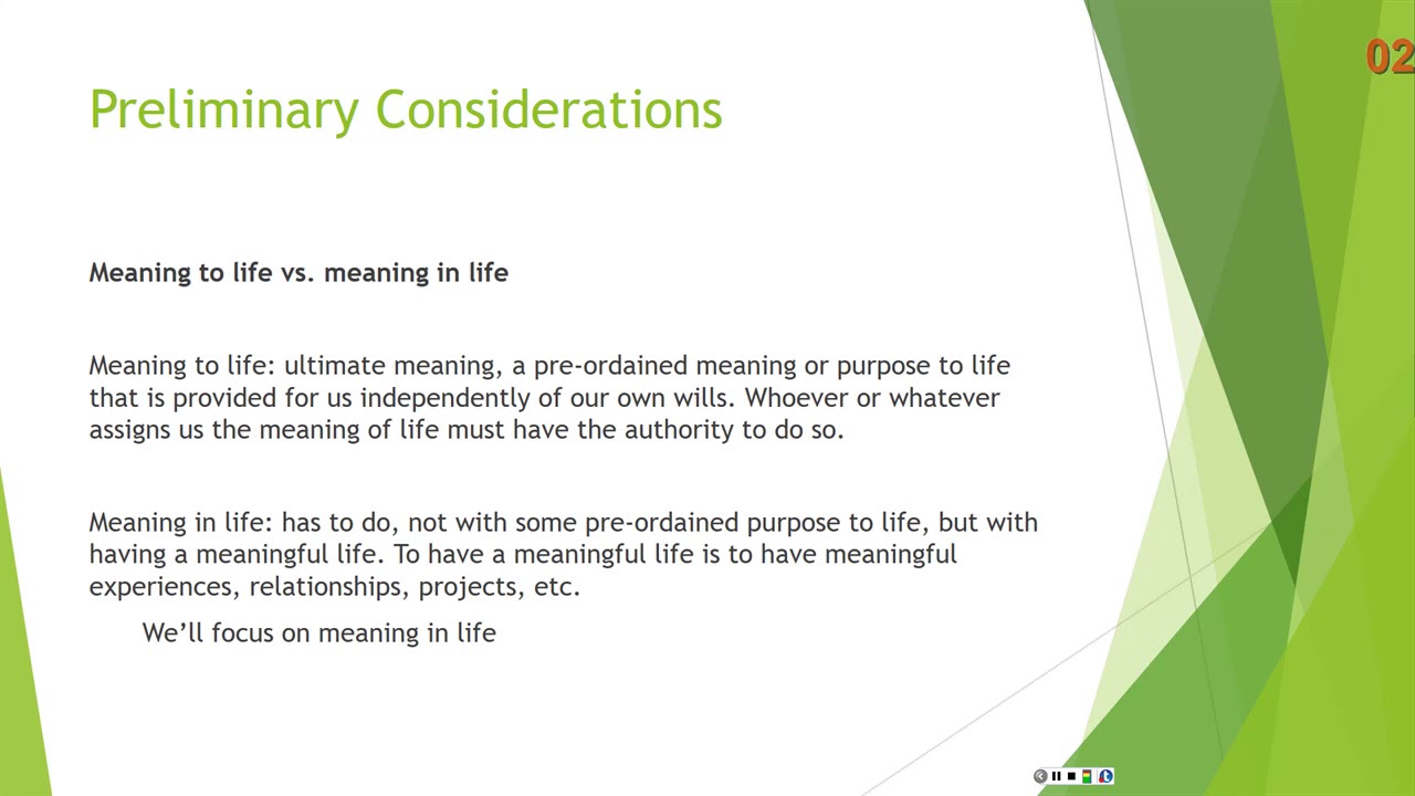 Introduction to Philosophy: Meaning of Life, Part 1: Introducing the ...