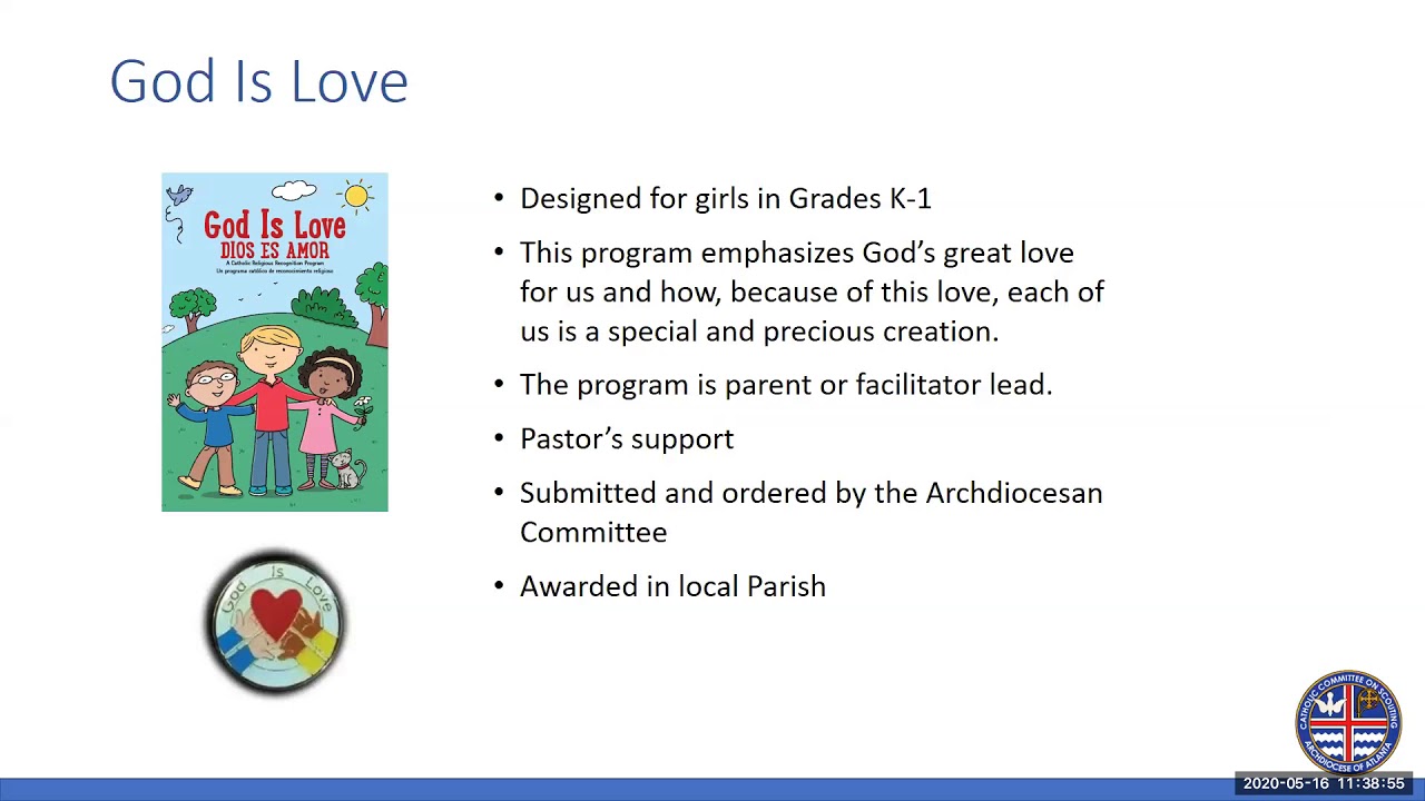 SRA 2020: Catholic Religious Emblems Programs - YouTube