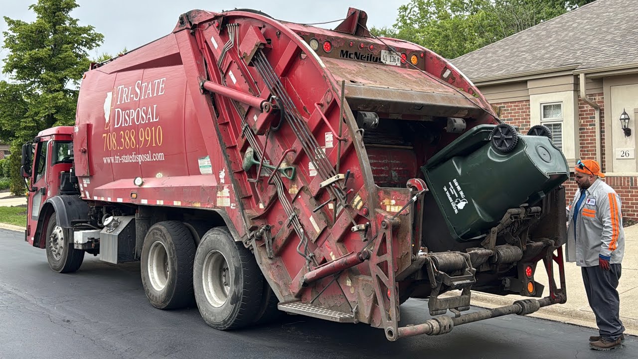 Tri State Disposal Mack LR McNeilus Rear Loader Garbage Truck - YouTube