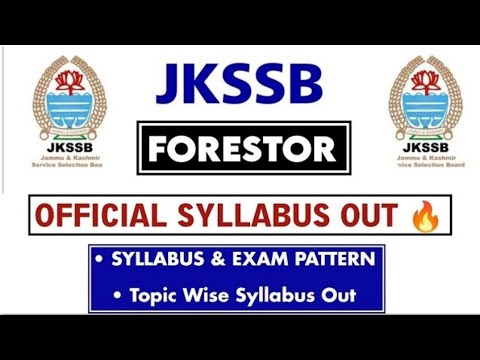 Jkssb Forester Syllabus out 2023 | jkssb forester official syllabus out ...