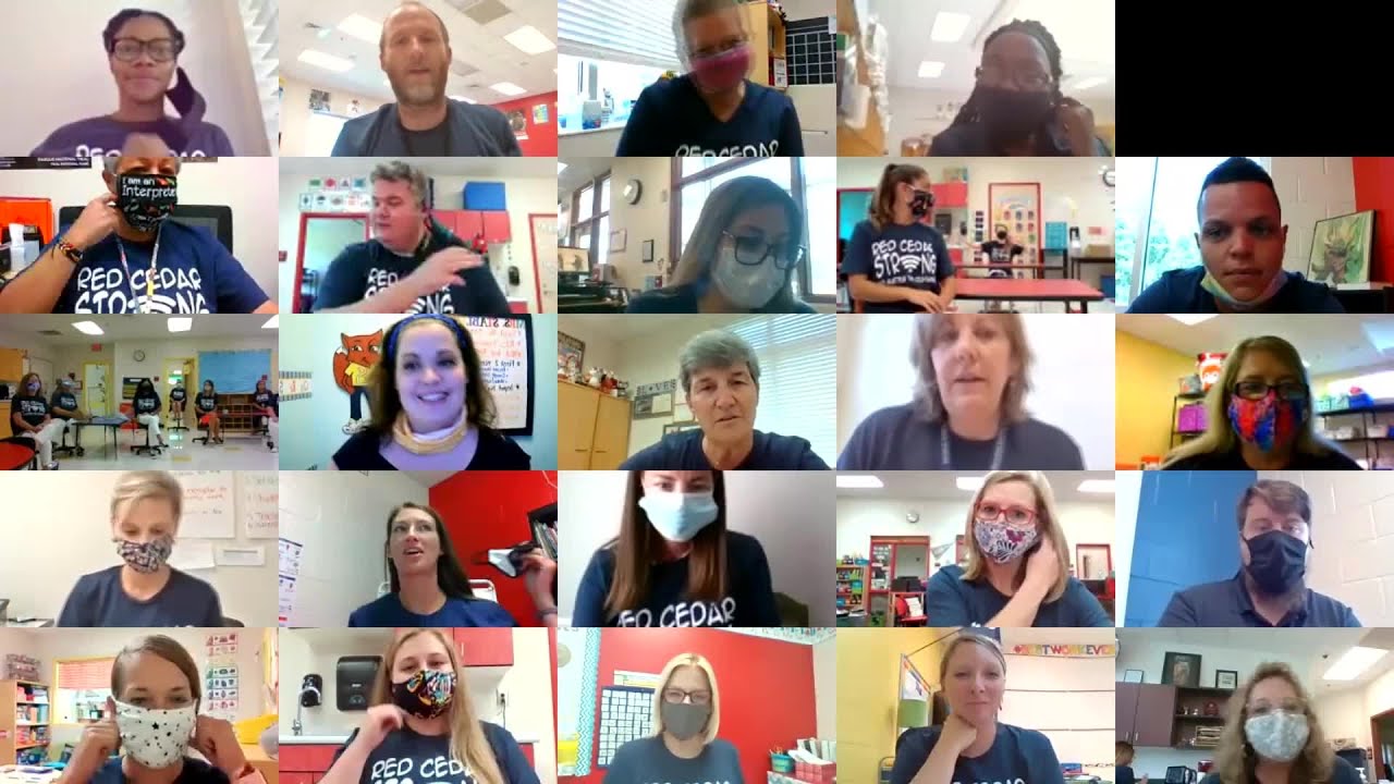 Red Cedar Elementary teachers start new school year with song - YouTube