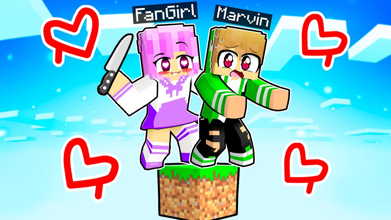 ¡Atrapado en un ONE BLOCK con mi FANGIRL en MINECRAFT! 😱💖 - YouTube