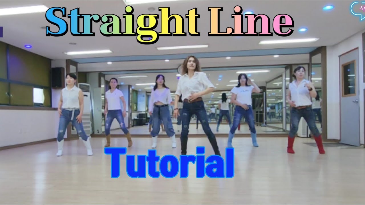Straight line line dance ️Tutorial Intermediate/쉬운스텝설명 - YouTube