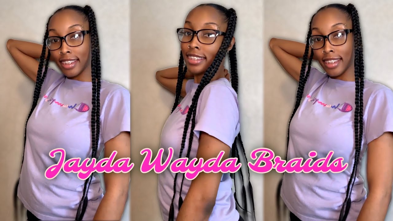 Jumbo Knotless Braided Ponytails | Jayda Wayda Inspired Hairstyle - YouTube